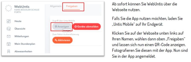 Anleitung: WebUntis Erstanmeldung für Eltern - Hans Böckler Schule Fürth - Realschule und ...